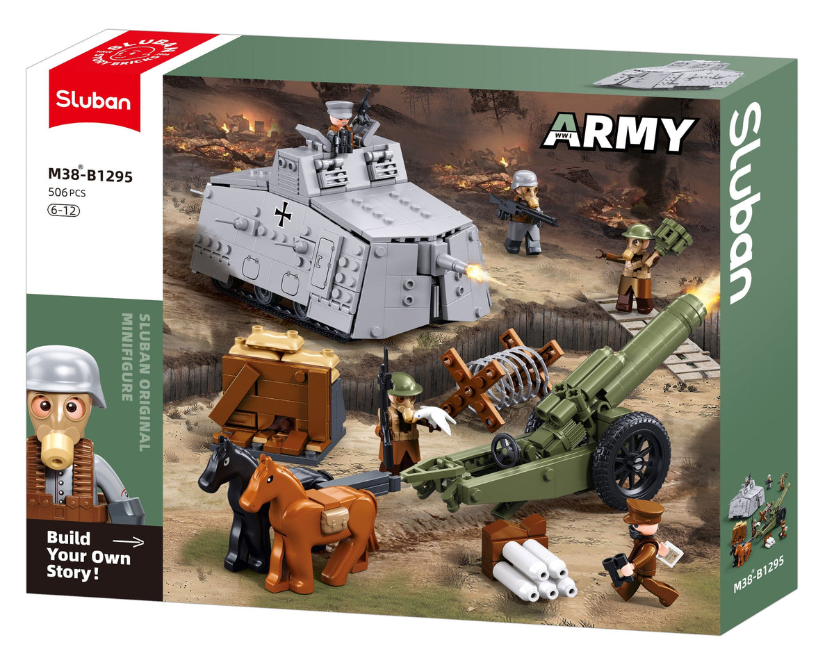 A7V brick tank model - Sluban M38-B1295 - 506 bricks – BRICKTANKS