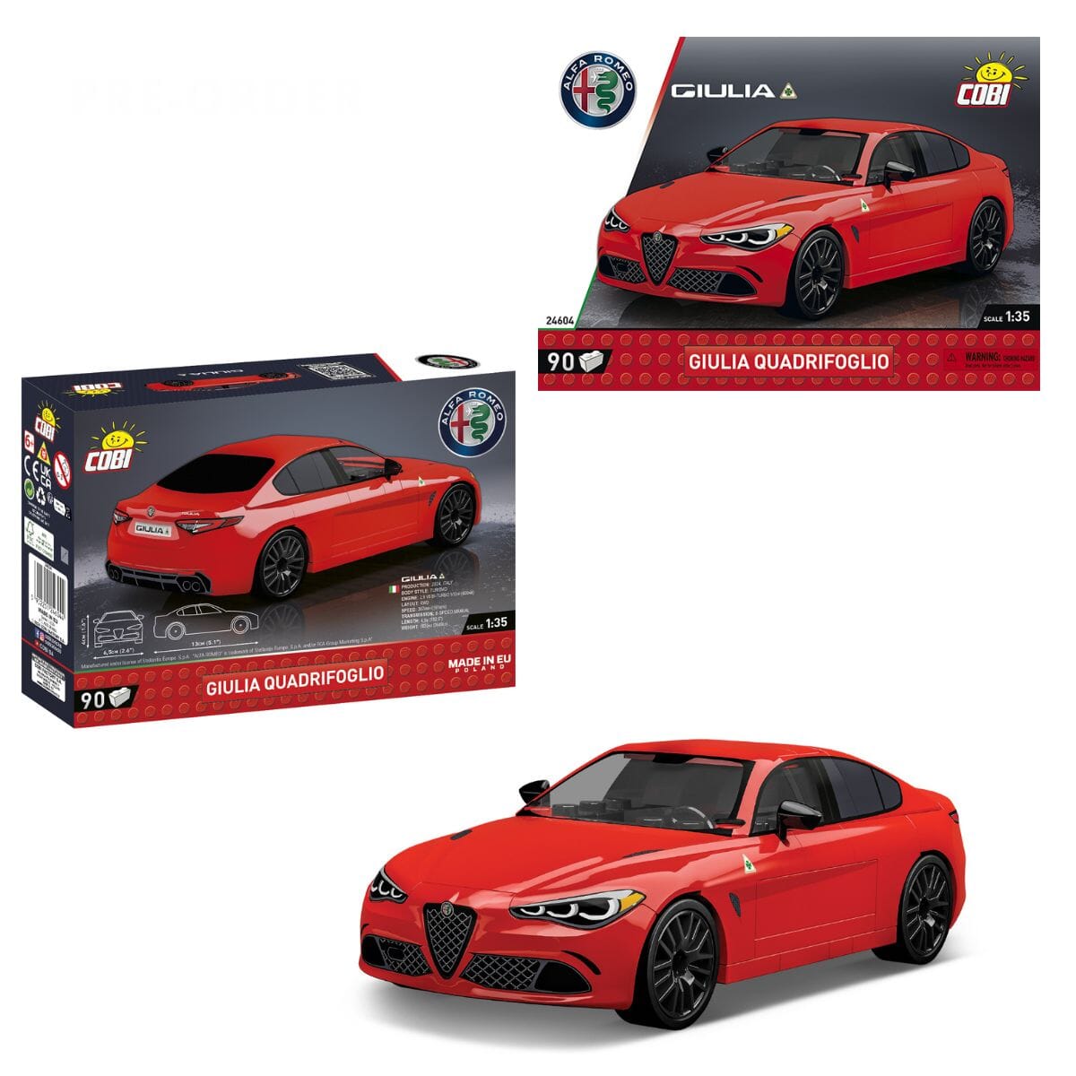 Alfa Romeo Gulia Quadrifoglio brick model car.- COBI 24604 - 90 bricks ...