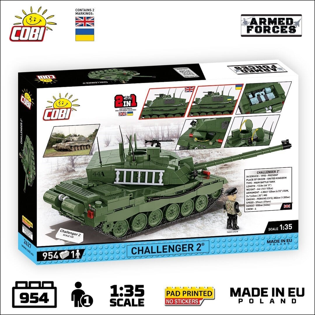 Challenger 2 brick tank model - COBI 2627 - 950 bricks – BRICKTANKS