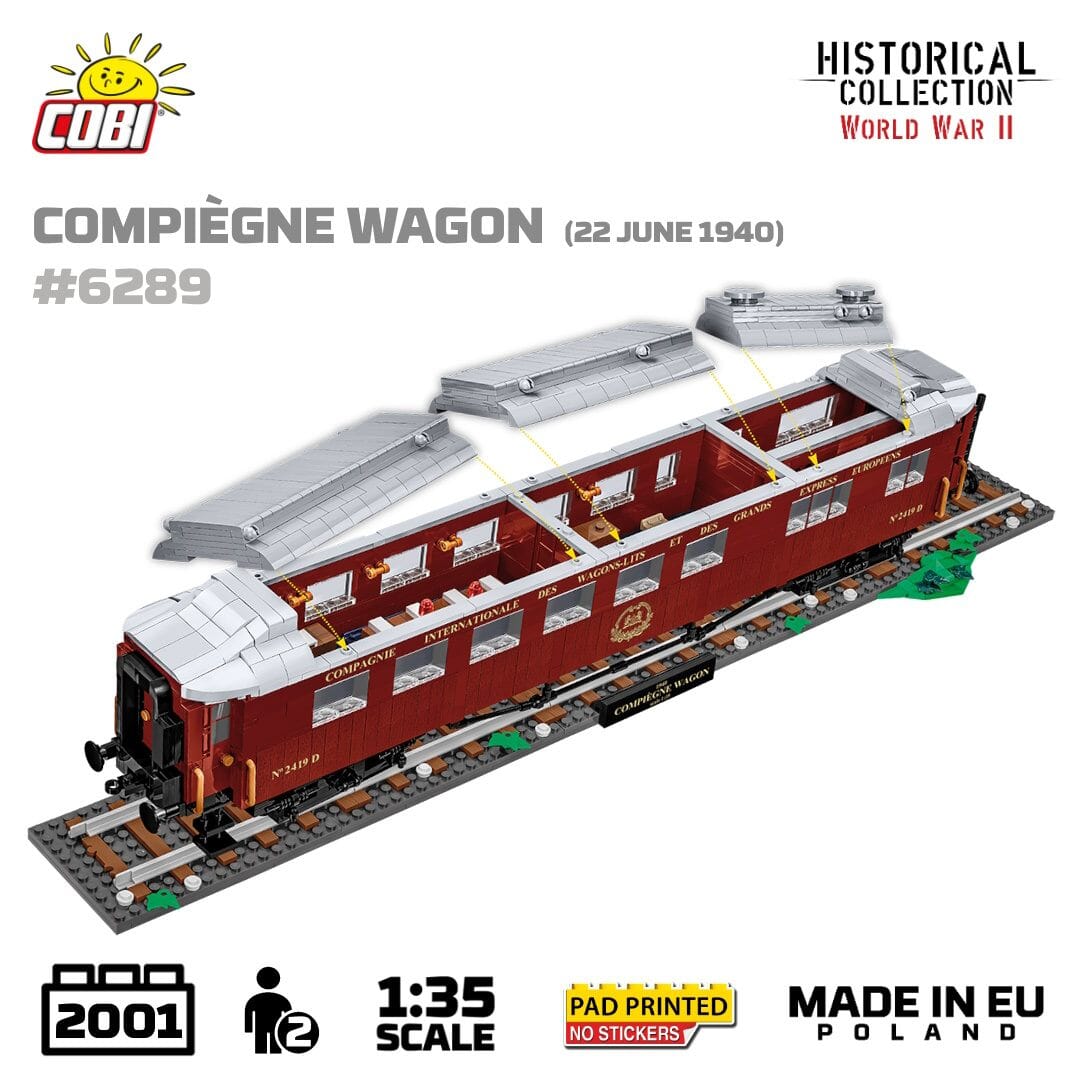 Compiegne wagon brick model 1940 - COBI 6289 - 2030 bricks – BRICKTANKS