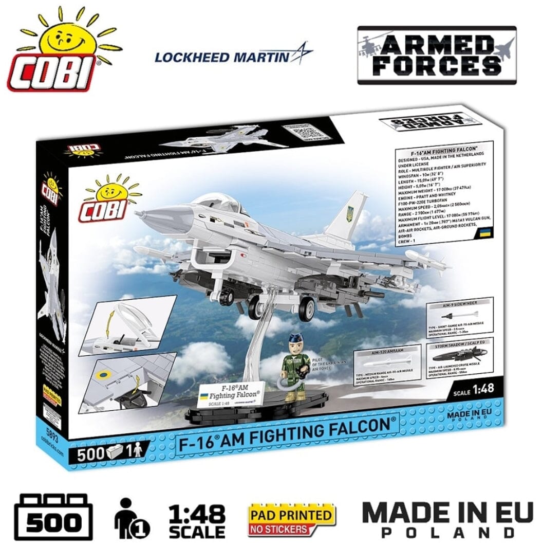 F-16 AM Fighting Falcon plane brick model - COBI 5893 - 500 bricks ...