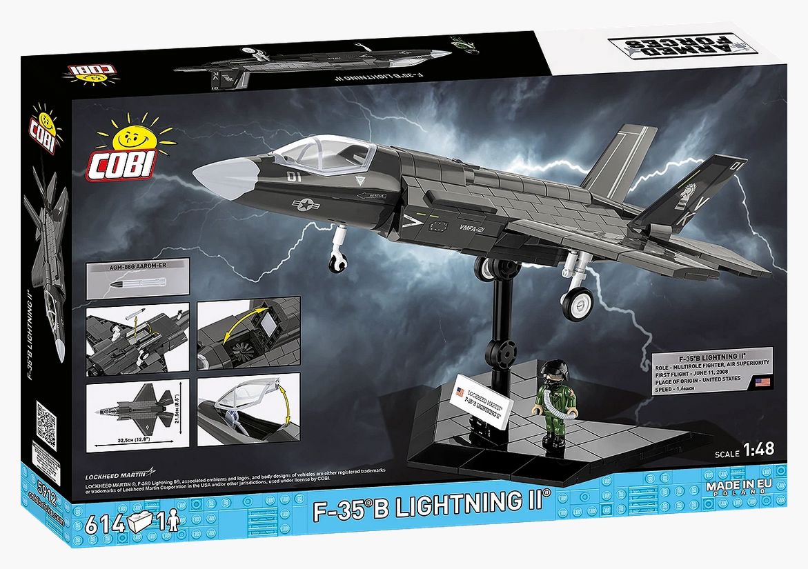 F-35B Lightning II brick plane model - COBI 5912 - 614 bricks – BRICKTANKS