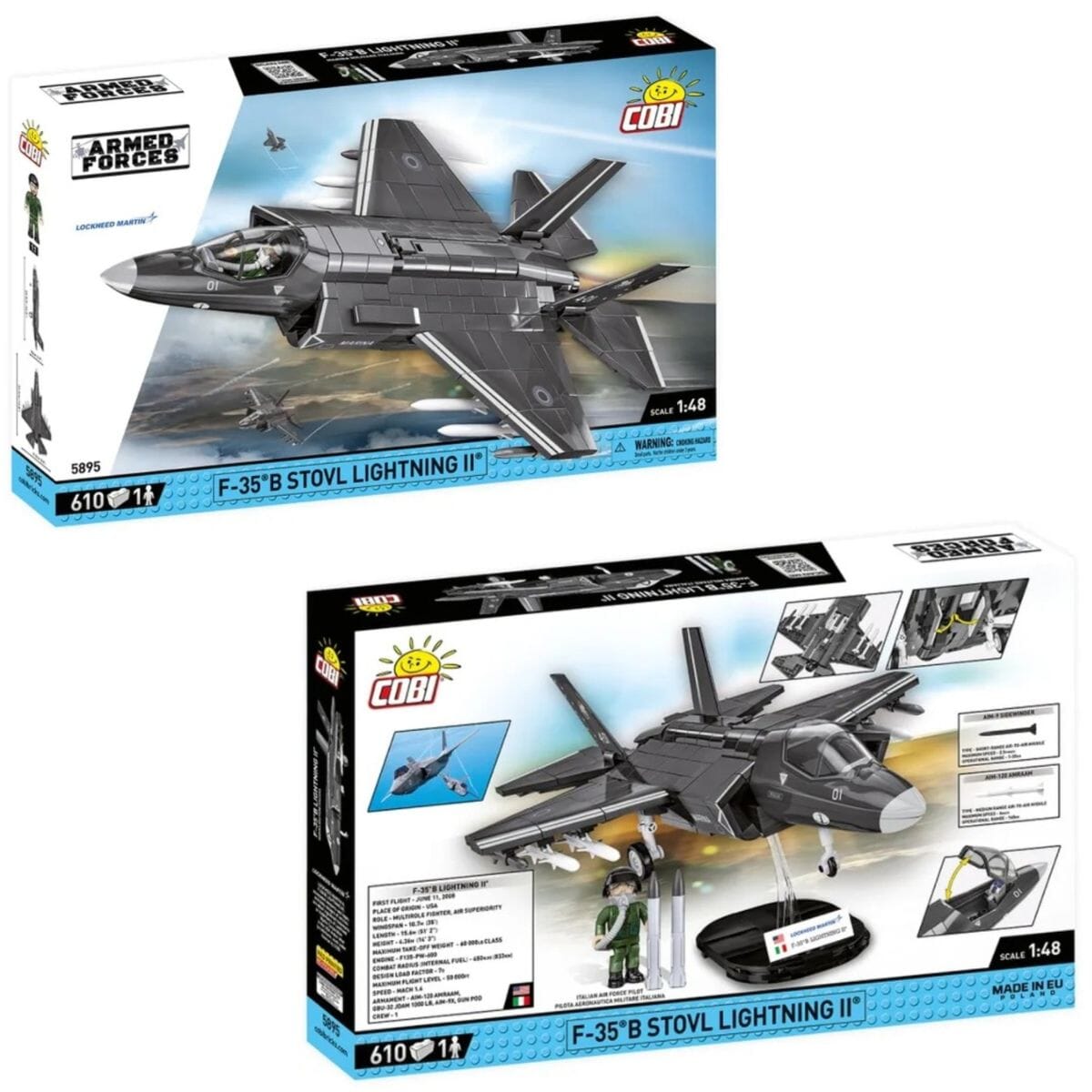 F-35B STOVL Lightning II brick plane model - COBI 5895 - 610 bricks ...