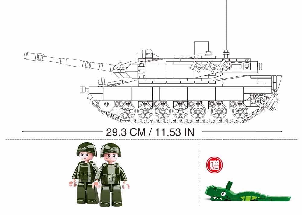 Leopard 2A5 brick tank model - Sluban M38-B0839 - 766 bricks – BRICKTANKS