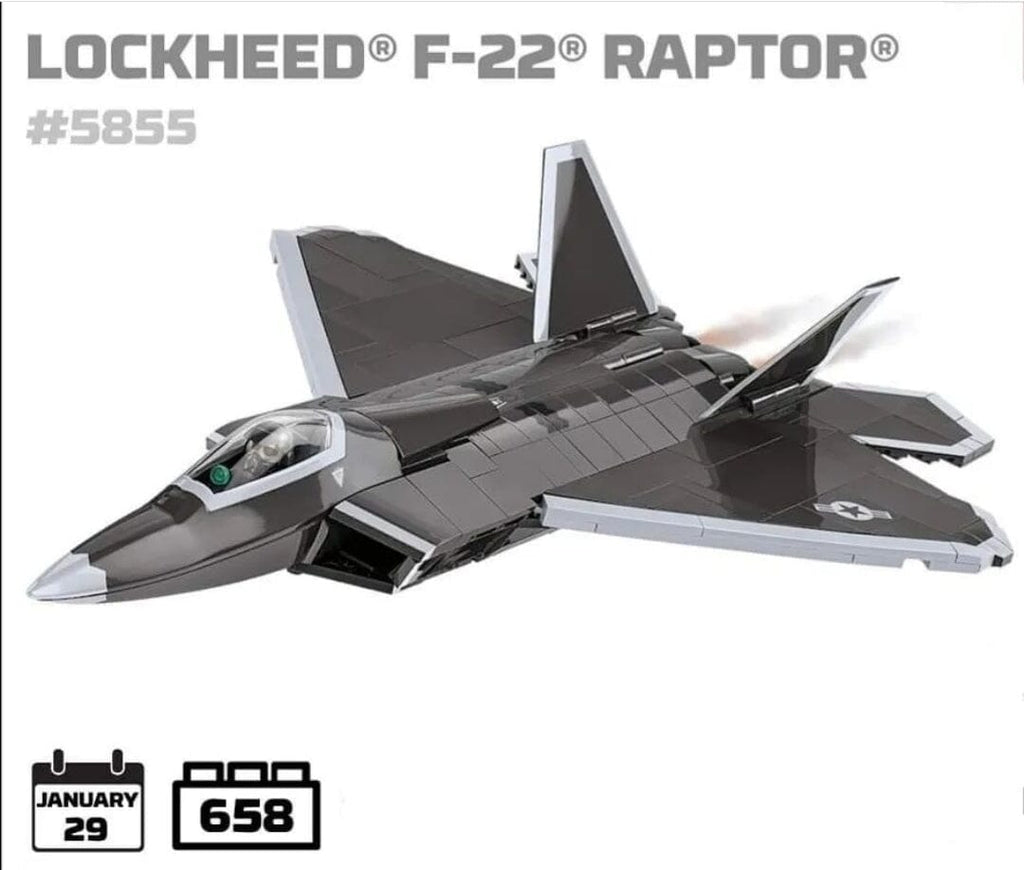 Lockheed F-22 Raptor brick plane model - COBI 5855 - 695 bricks ...