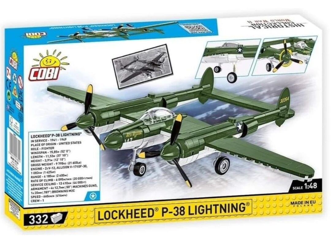 Lockheed P-38 Lightning plane brick model - COBI 5882 - 332 bricks ...