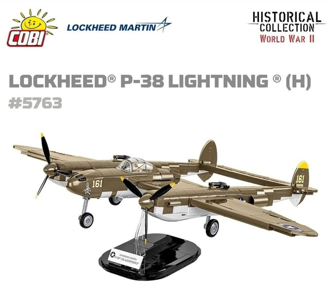 Lockheed P-38H Lightning plane brick model - COBI 5763 - 652 bricks ...