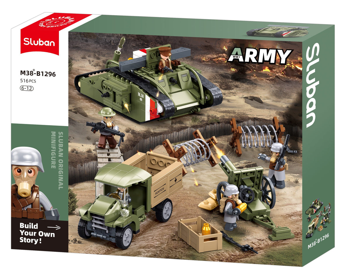 Mark V brick tank model - Sluban M38-B1296 - 516 bricks – BRICKTANKS