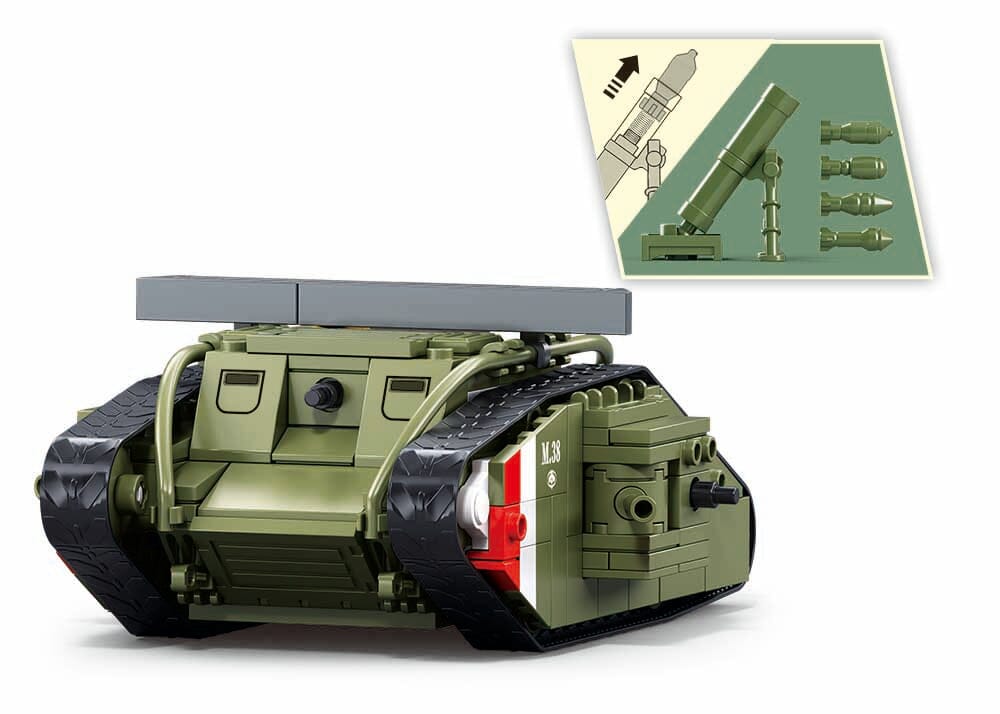 Mark V brick tank model - Sluban M38-B1296 - 516 bricks – BRICKTANKS