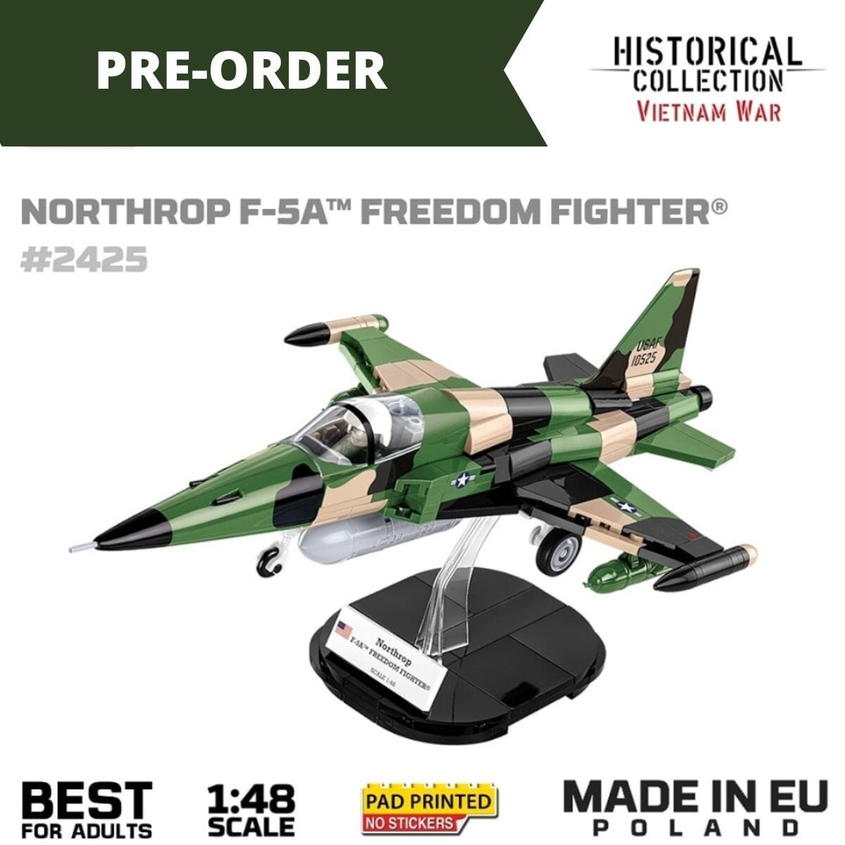 Northrop F-5A F.F plane model - COBI 2425 - 352 bricks - BRICKTANKS