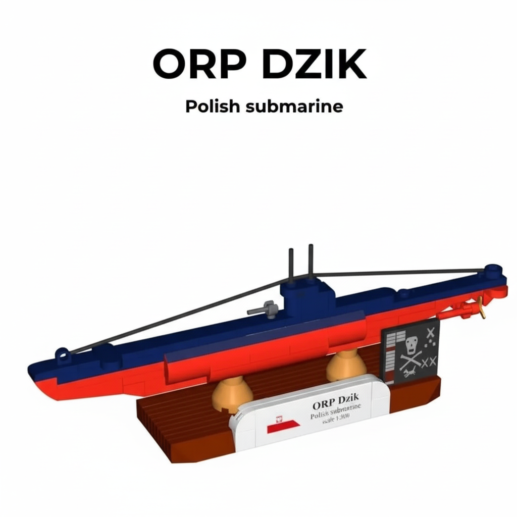 ORP Dzik submarine brick model - COBI 4864 - 141 bricks – BRICKTANKS