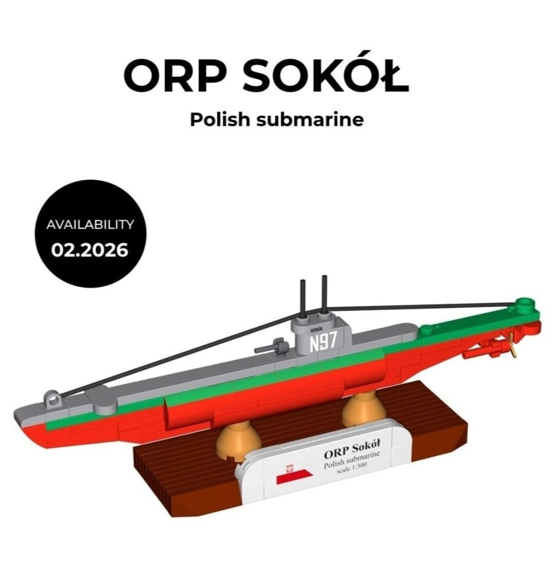 ORP Sokoł submarine brick model - COBI 4863 - 137 bricks – BRICKTANKS