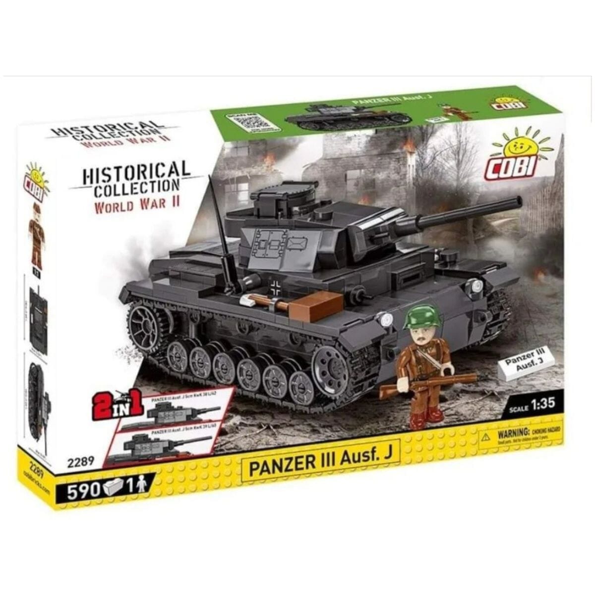 Panzer III Ausf. J brick tank model - COBI 2289 - 590 bricks - BRICKTANKS