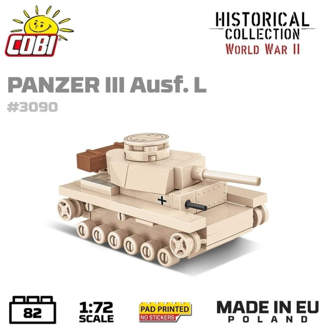 Panzer III Ausf.L brick tank model - COBI 3090 - 82 bricks – BRICKTANKS