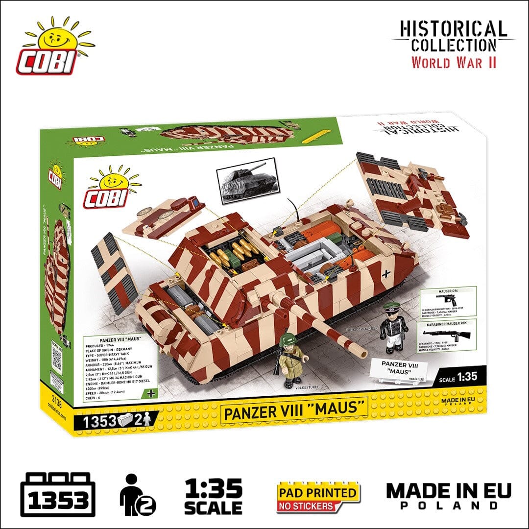 Panzer VIII Maus brick tank model - COBI 3138 - 1353 bricks – BRICKTANKS