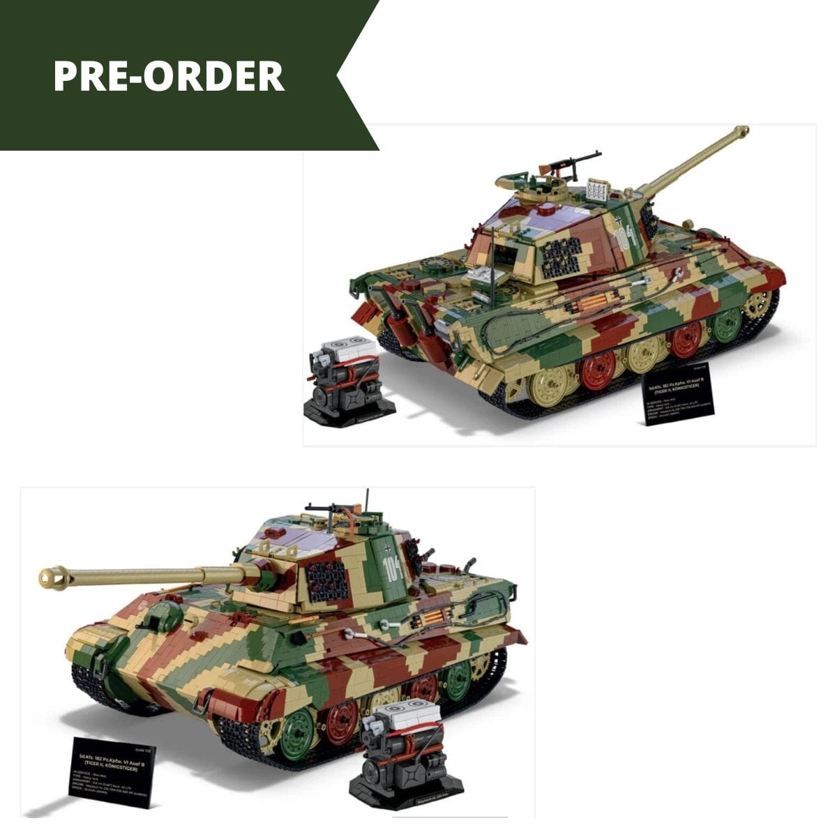 Panzerkampfwagen VI B Tiger II Königstiger - 1:12 brick tank model - C ...