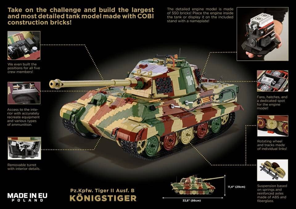 Panzerkampfwagen VI B Tiger II Königstiger - 1:12 brick tank model - C ...