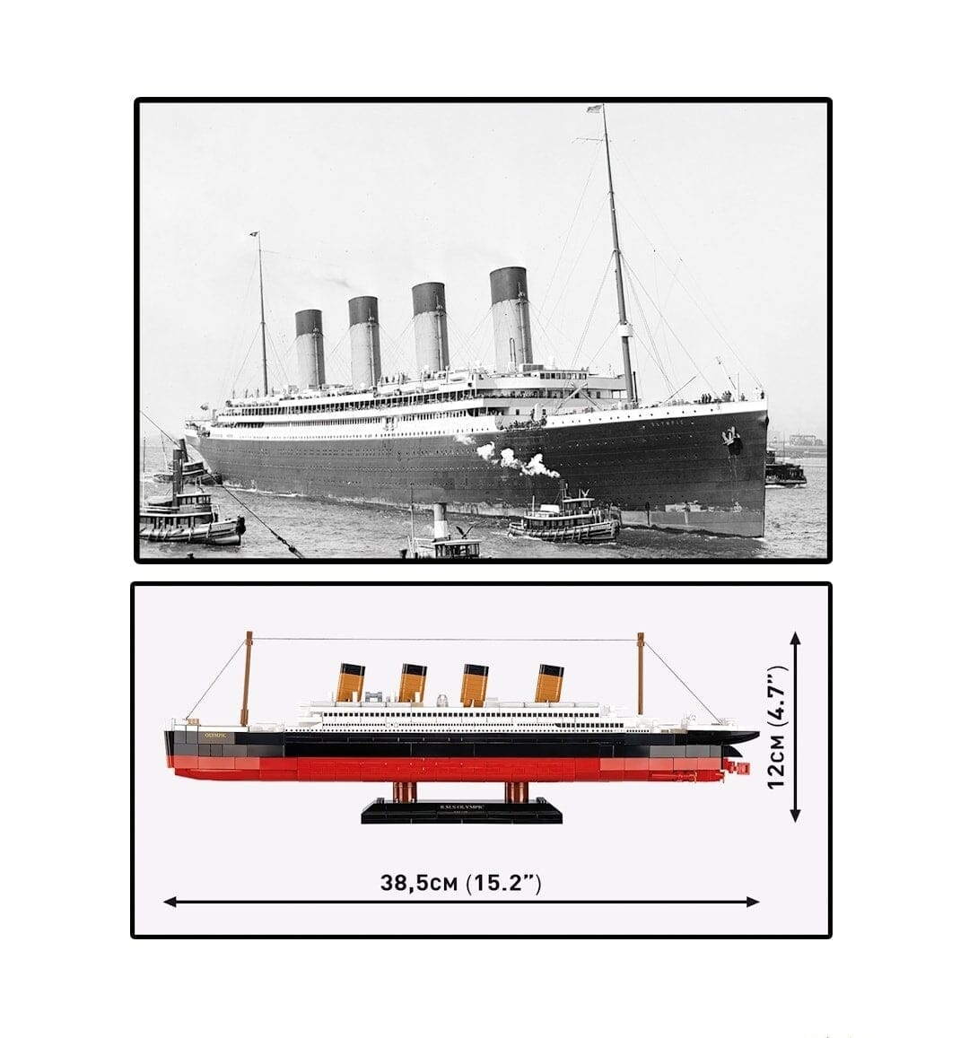 RMS Olympic brick model ship - COBI 1687 - 595 bricks – BRICKTANKS