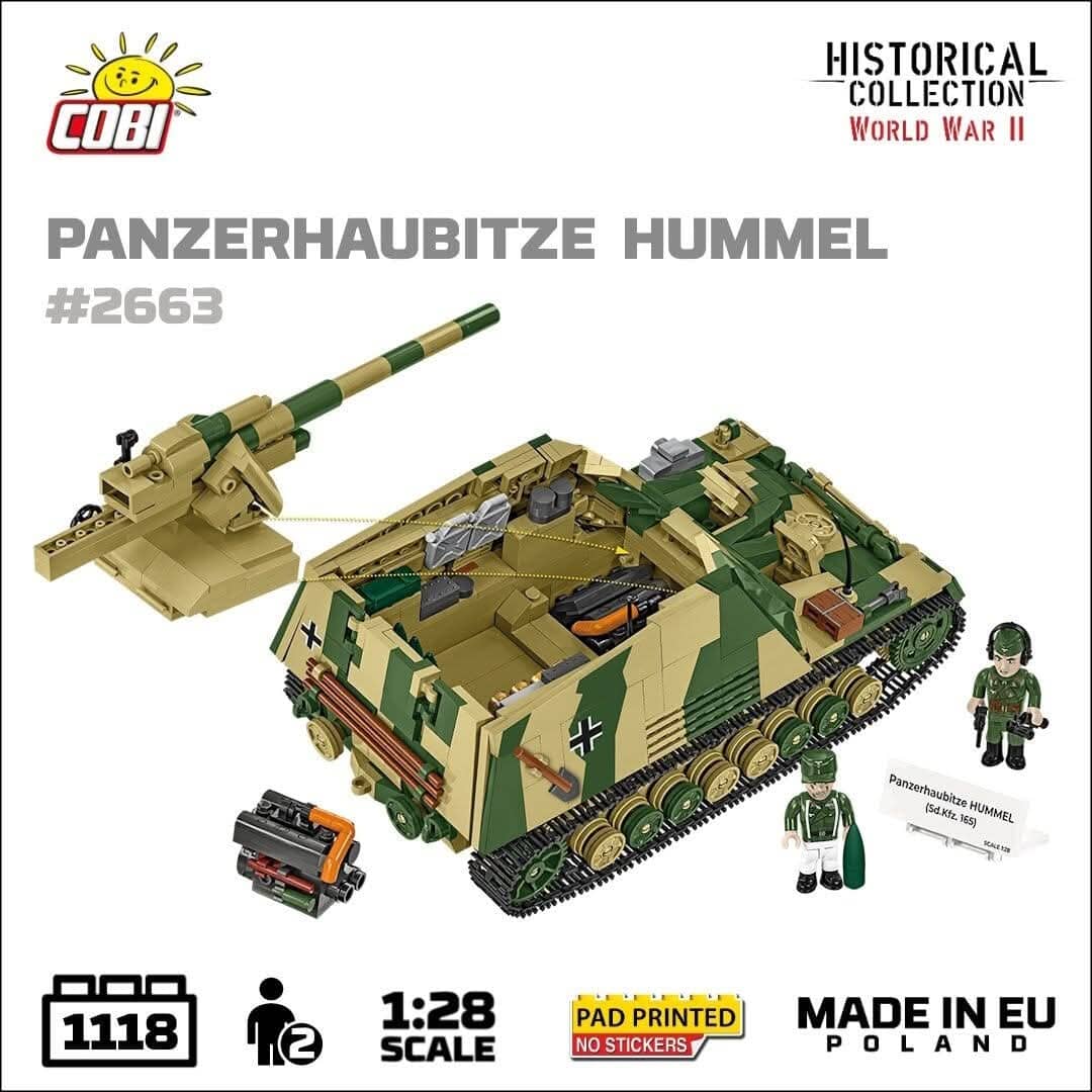 Sd.Kfz. 165 Hummel brick tank model - COBI 2663 - 1116 bricks – BRICKTANKS