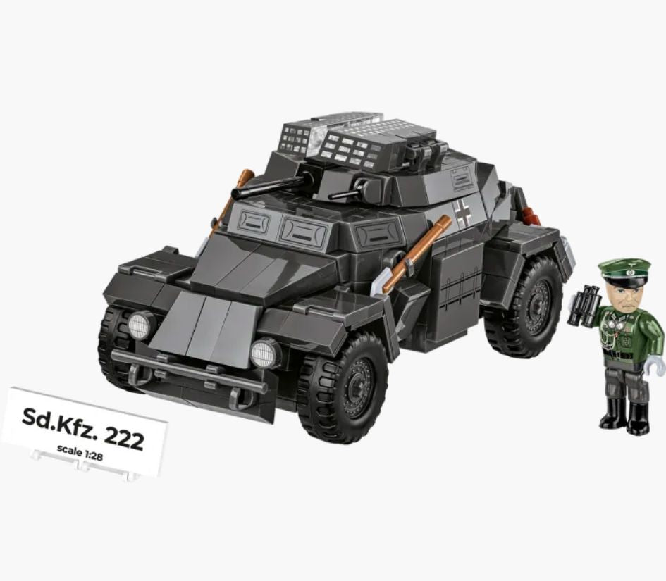 Sd.Kfz.222 armoured car brick model - COBI 2657 - 502 bricks – BRICKTANKS