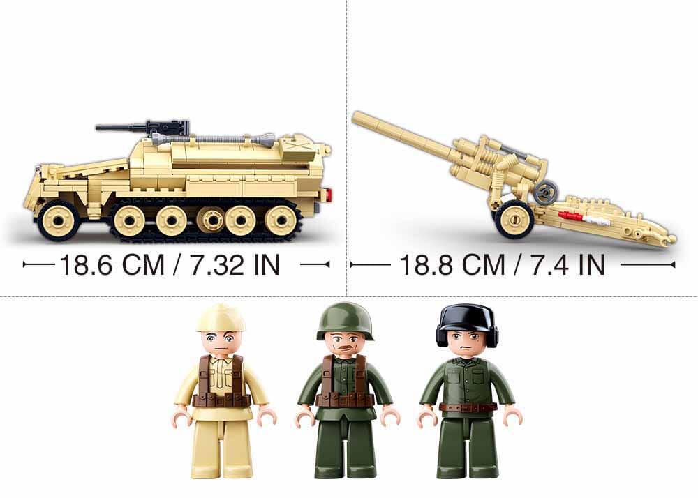Sd.Kfz.251 Half track K18 105MM cannon brick model - Sluban M38-B0695 ...