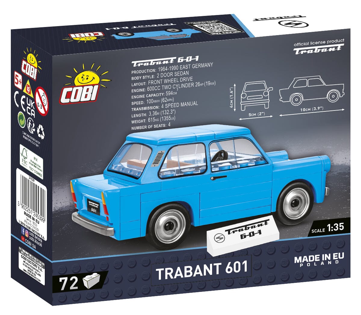 Trabant 601 brick model car - COBI 24539 - 72 bricks – BRICKTANKS