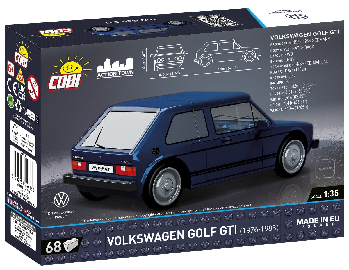 Volkswagen Golf GTI car brick model (1976) - COBI 24615 - 64 bricks ...