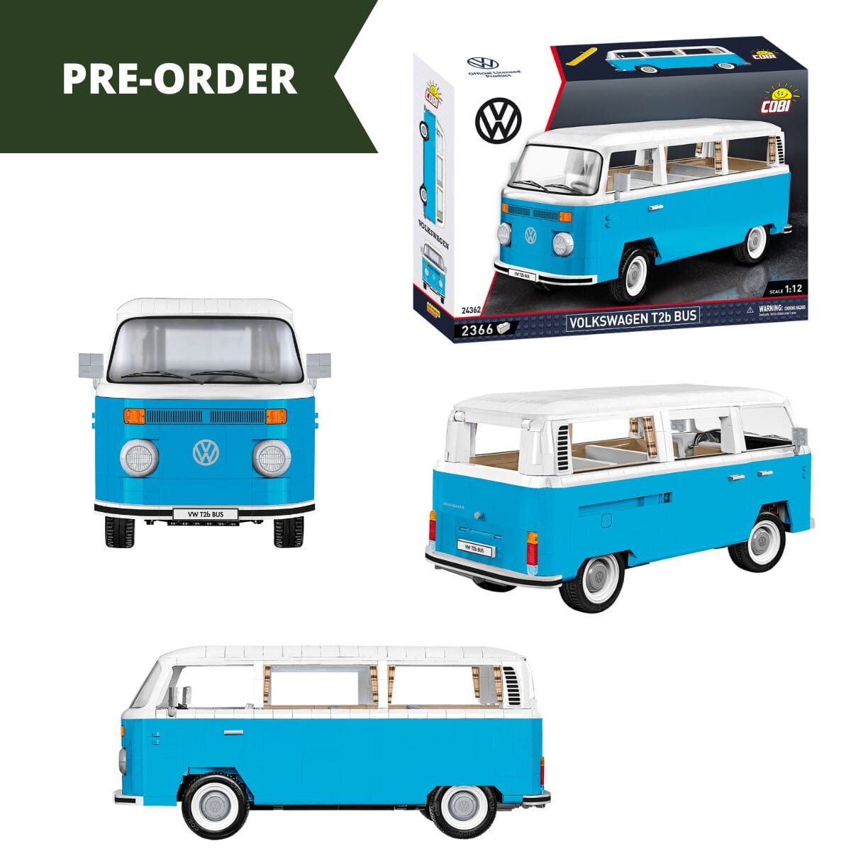Volkswagen T2a Campervan brick model - COBI 24362 - 2300 bricks ...
