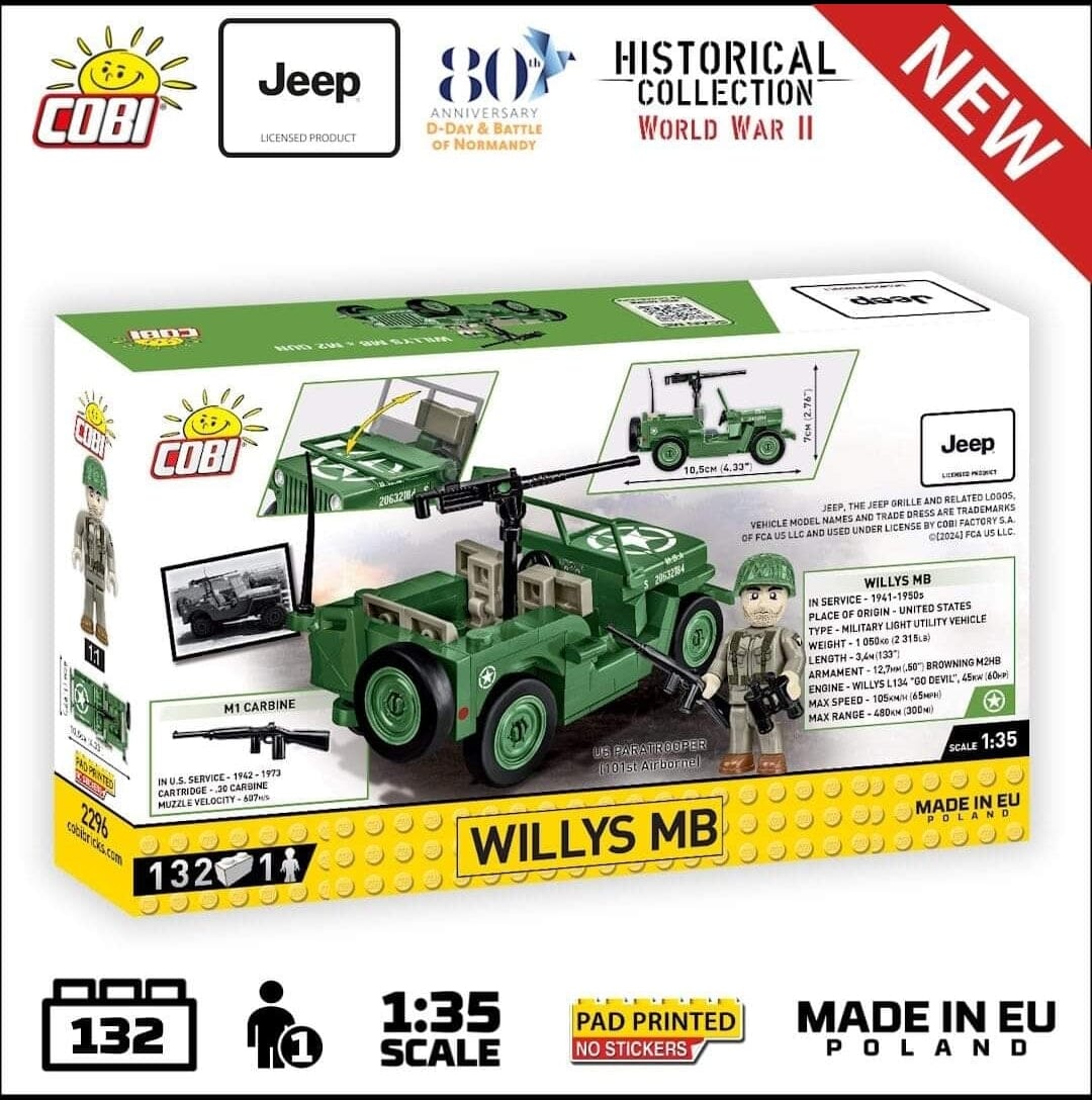 Willys MB & M2 Gun - COBI 2296 - 132 bricks – BRICKTANKS