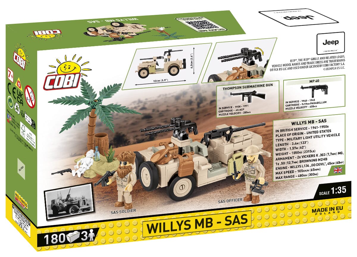 Willys MB SAS brick model - COBI 2298 - 180 bricks – BRICKTANKS