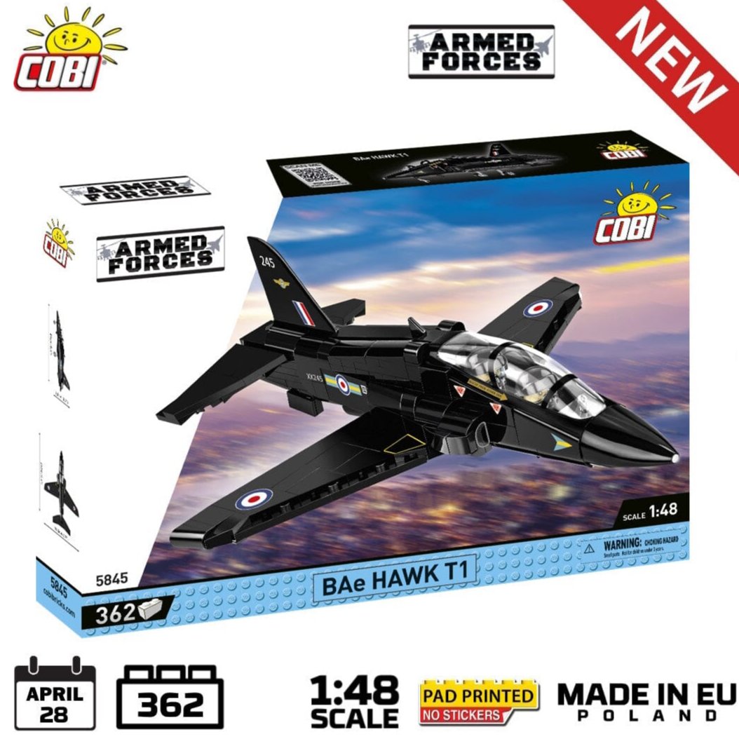 BAe Hawk T1 Royal Air Force brick plane model - COBI 5845 - 362 bricks ...