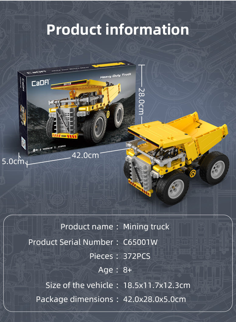 Heavy Duty Truck brick model kit - CaDA C65001W - 372 bricks – BRICKTANKS