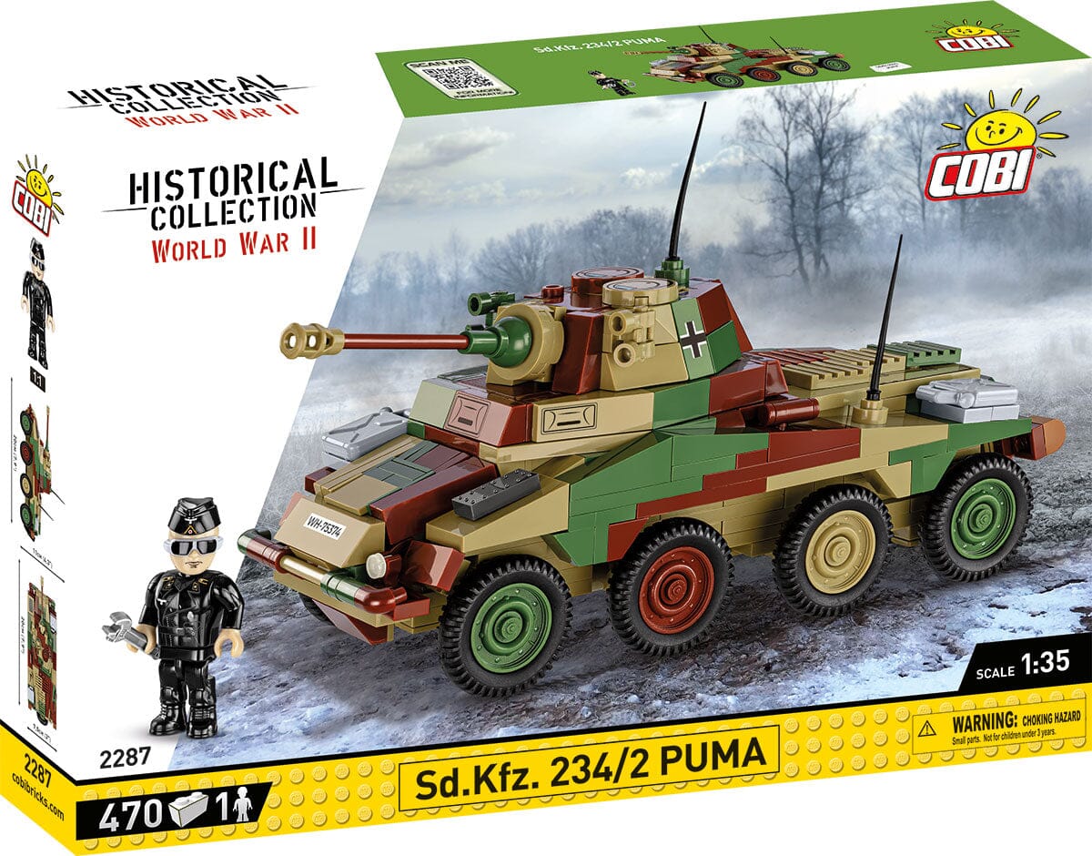 Sd. Kfz 234/2 Puma brick armoured car model - COBI 2287 - 470 bricks ...